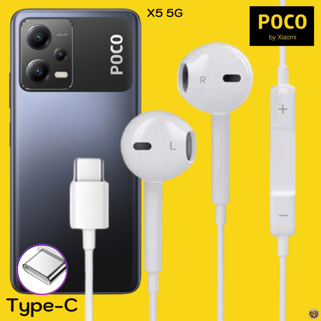 หูฟัง สมอลทอล์ค POCO Type-C เสียงดี เบสนุ่ม รูปทรงสวมใส่สบาย สำหรับ โพ ...