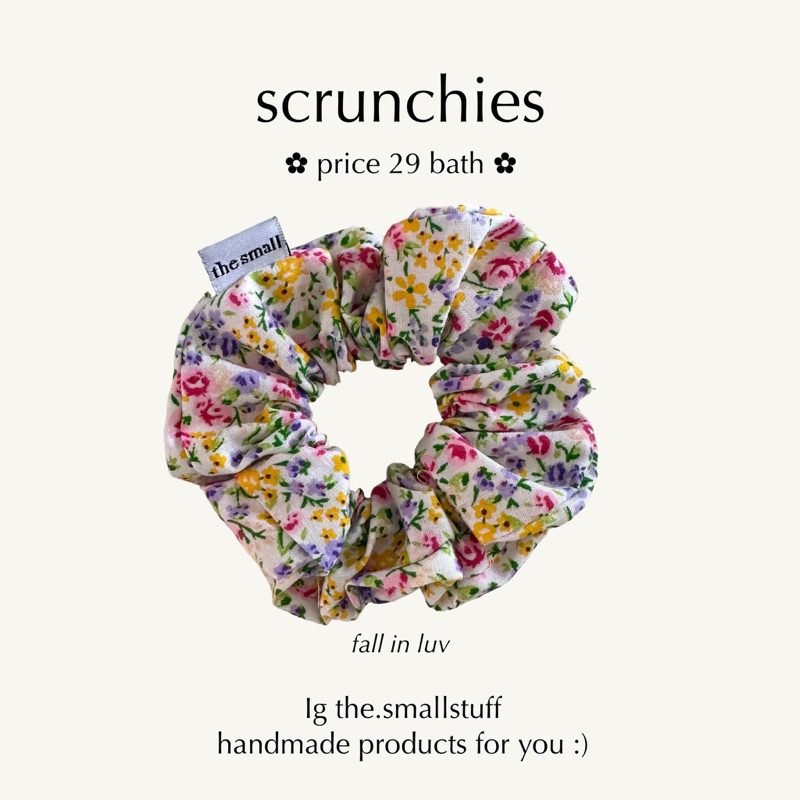 scrunchies | ยางมัดผม flowers pattern | Shopee Thailand