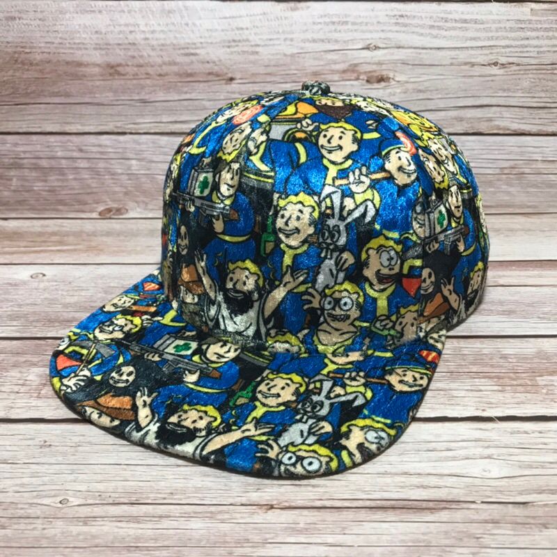 หมวก Bethesda Blue Graphic All Over Print Fallout Vault Boy Velvet ...