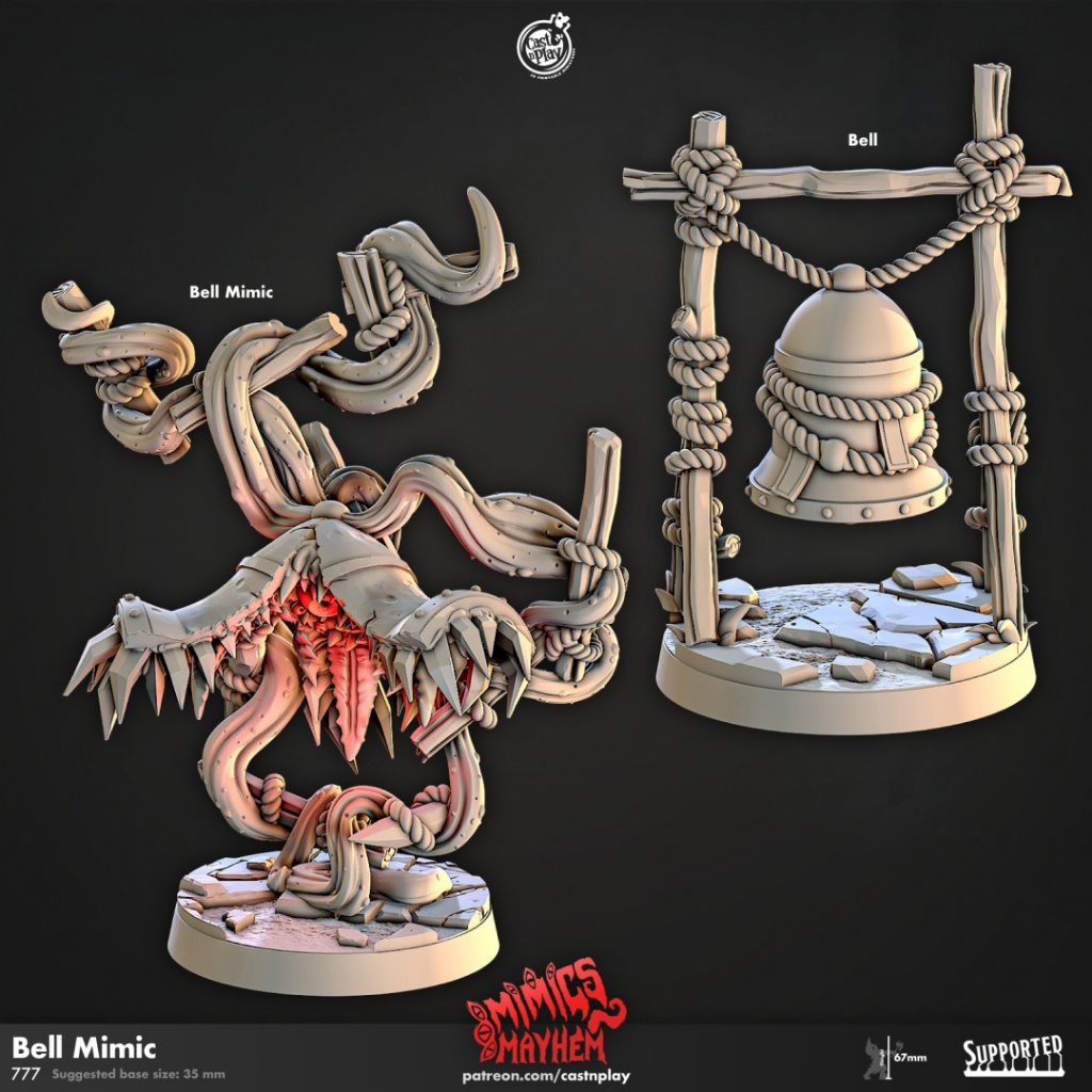 Bell Mimic - Mimics Mayhem - Monstrosity Mimic / 32mm scale 3D printed ...