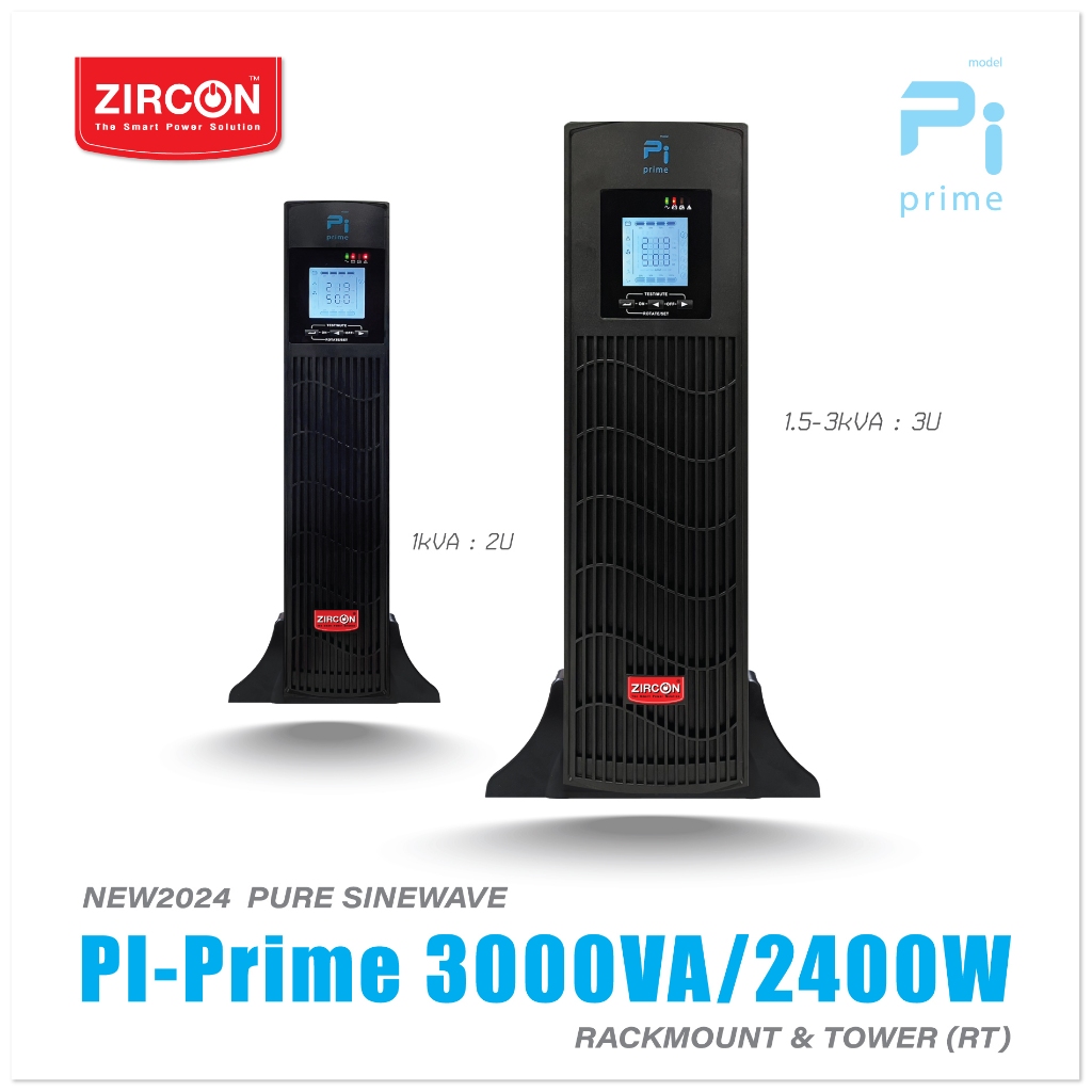 PI Prime 3000VA/2400W PURE SINEWAVE UPS ZIRCON / RT DESIGN / 2 YEARS ...