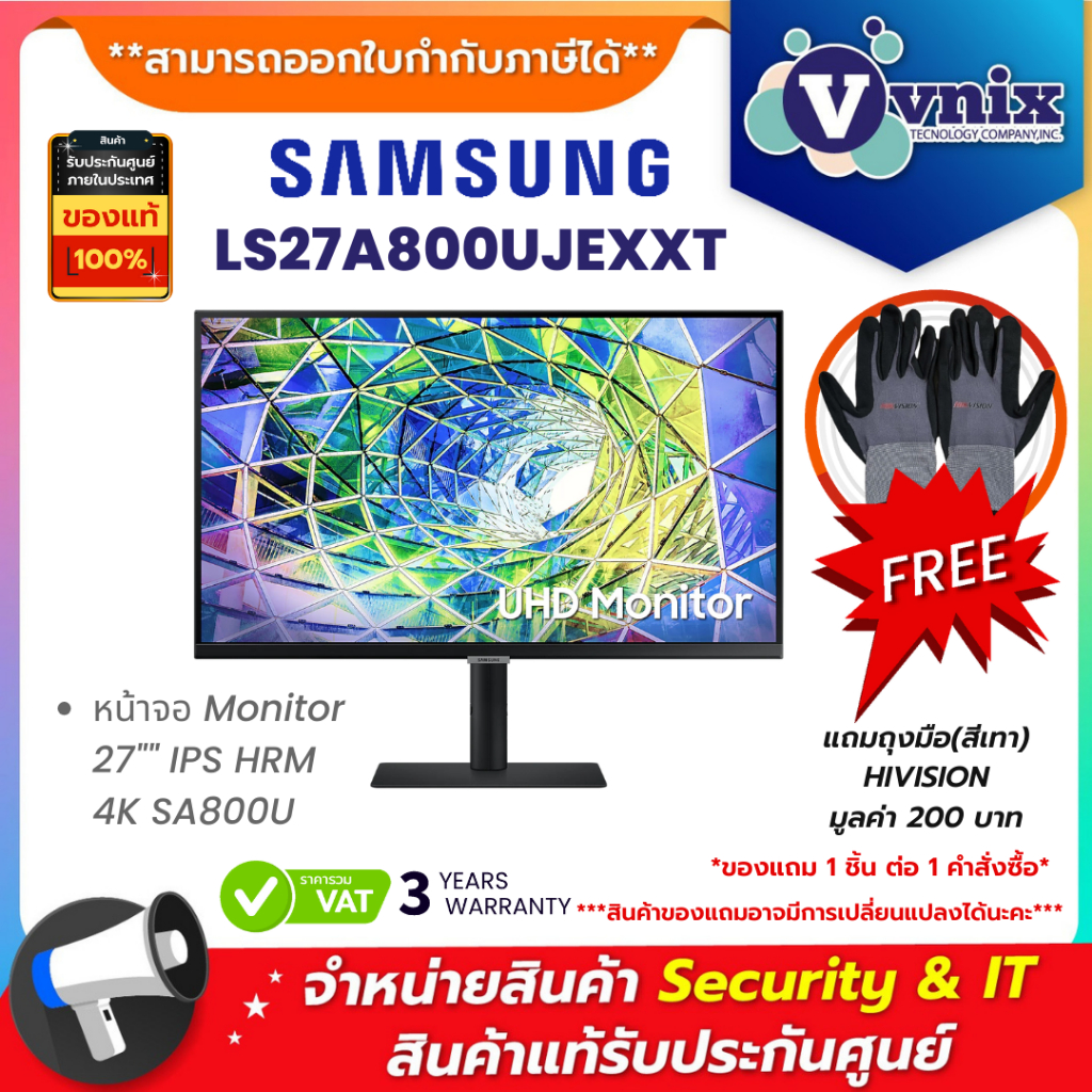LS27A800UJEXXT Samsung หน้าจอ Monitor 27"" IPS HRM 4K SA800U By Vnix ...