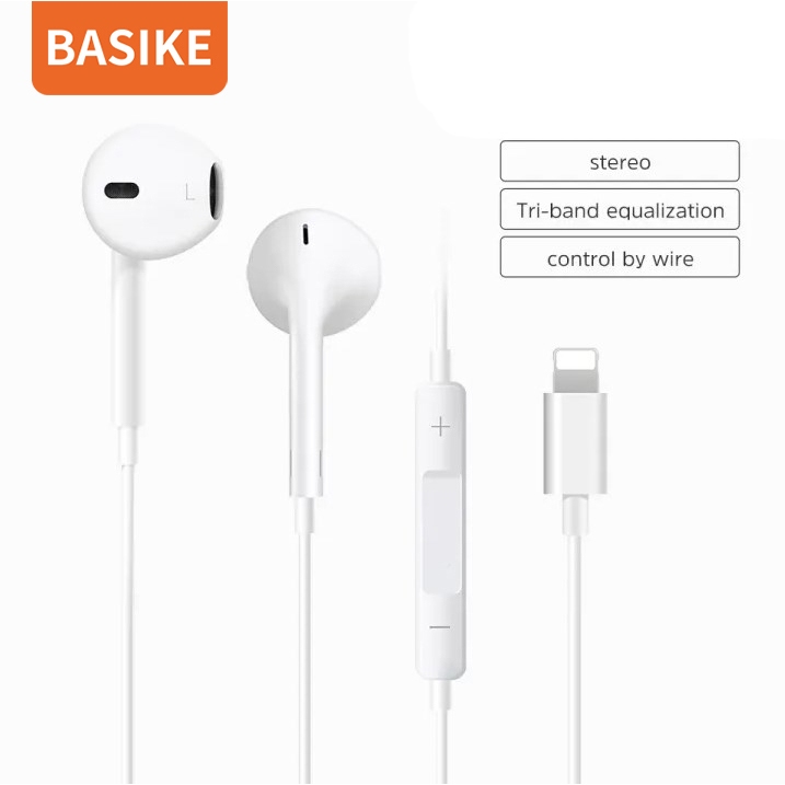 BASIKE หูฟัง Earphone หูฟังอินเอียร์ หูฟังเบสหนัก หูฟังมีไมค์ สายหูฟัง ...