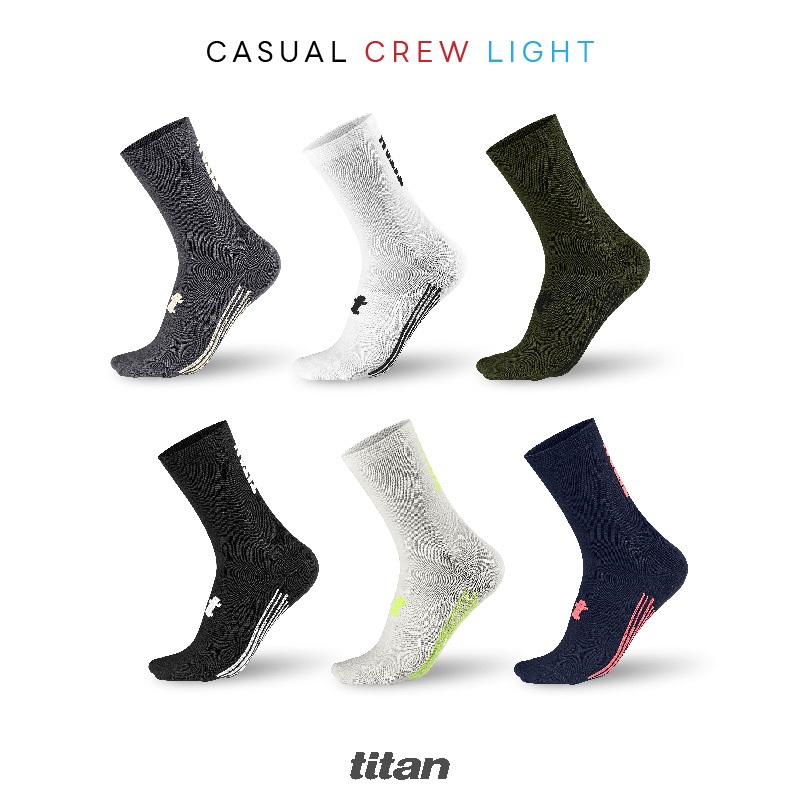 TITAN CASUAL SOCKS CREW LIGHT | ถุงเท้าวิ่ง | Shopee Thailand