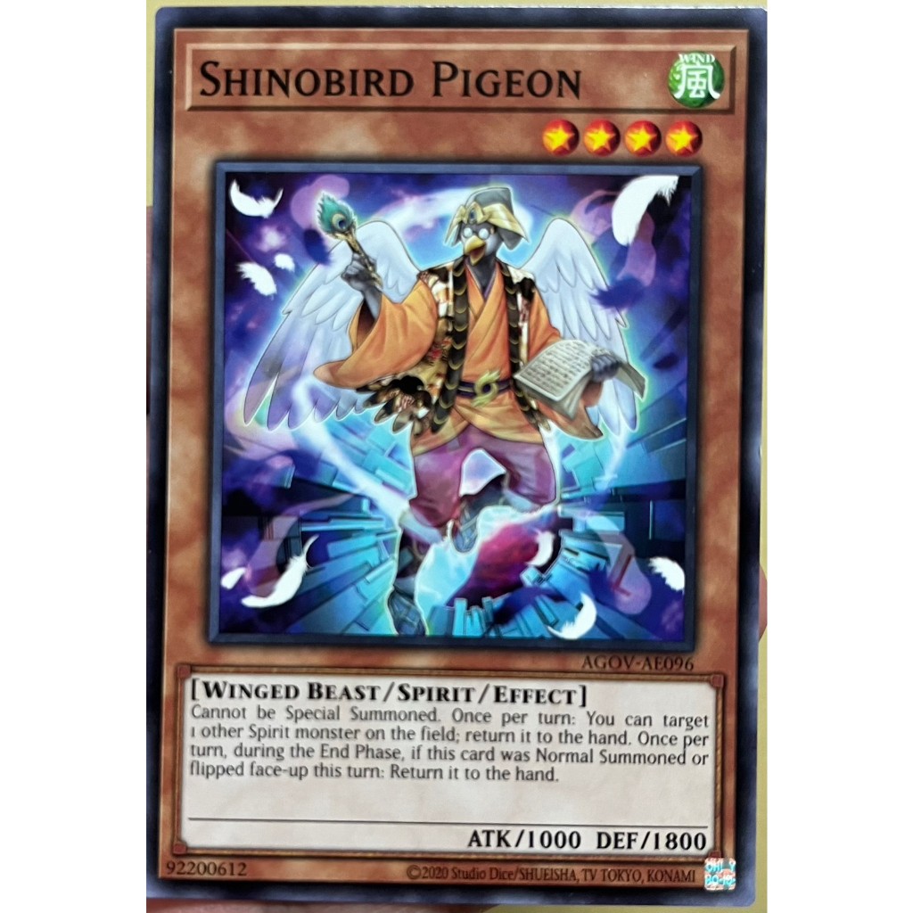 Yugioh Asia-Eng [AGOV-AE096] Shinobird Pigeon (Common) การ์ดยูกิแท้ถูก ...