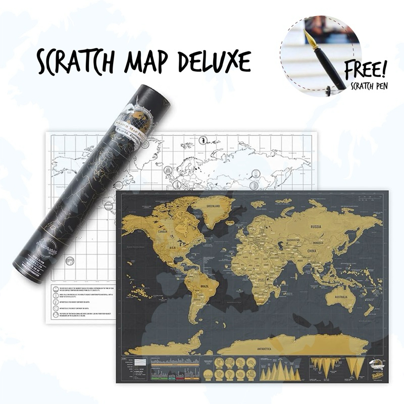 Scratch Off World Map Mini Deluxe | Shopee Thailand
