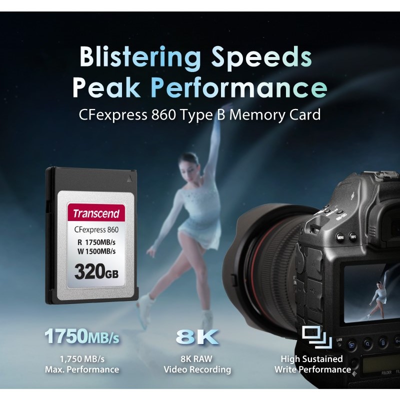 Transcend CFexpress 860 Type B memory cards : 320GB ( รองรับ 4K , 8K ...