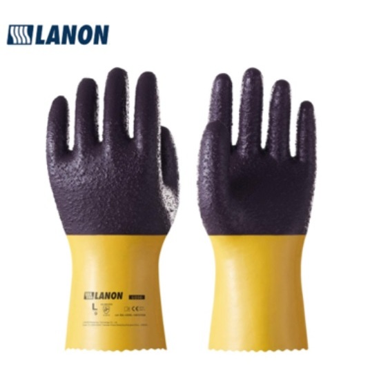 LANON U200 ถุงมือ PVC กันลื่น ทนน้ำมันเครื่องจักรอุตสาหกรรม ทนน้ำมัน มี ...