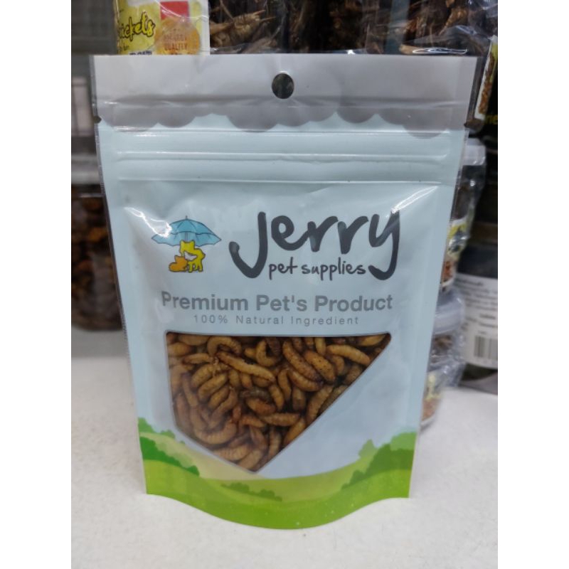 Jerry Worms 30g.หนอนเเว็กซ์อบแห้ง อาหารเสริมโปรตีนสำหรับสัตว์เลี้ยง ...