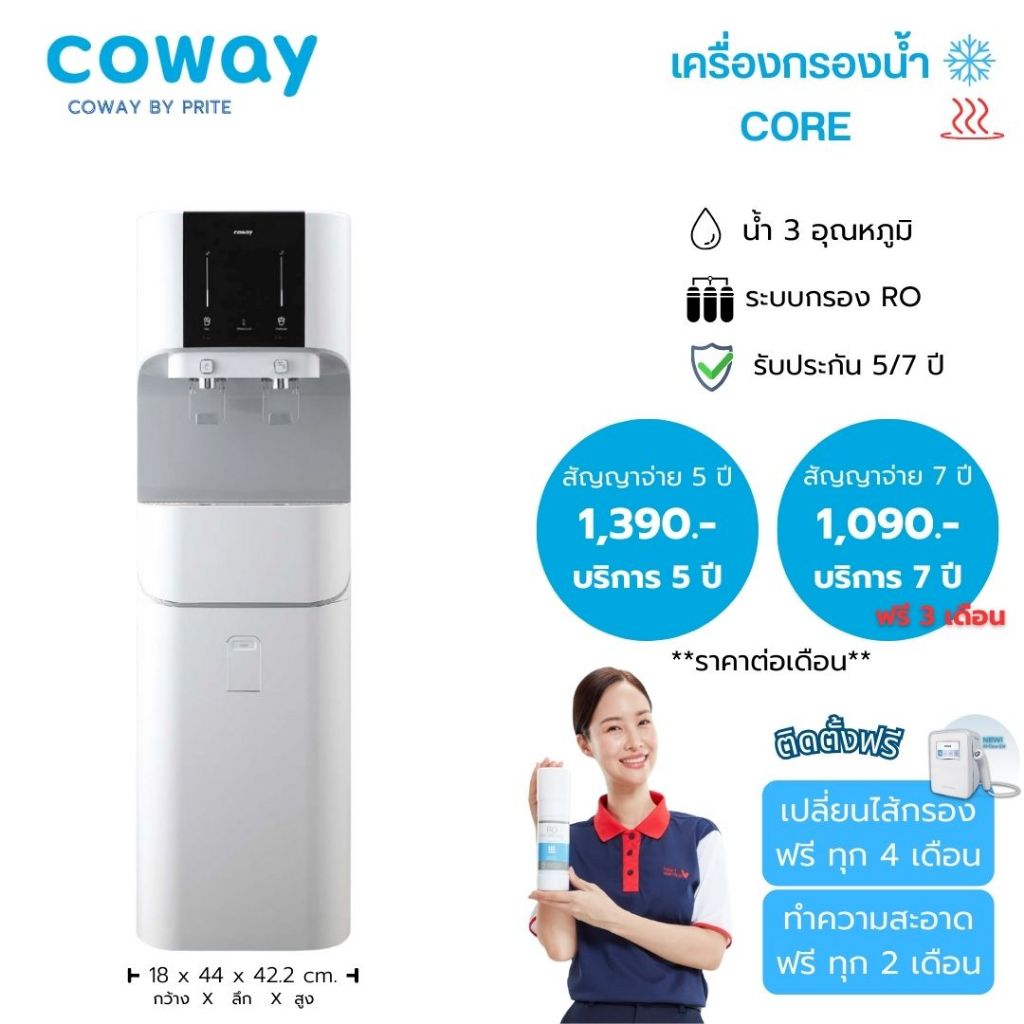 (พร้อมติดตั้งฟรี) เครื่องกรองน้ำ coway รุ่น CORE ราคารายเดือน | Shopee ...
