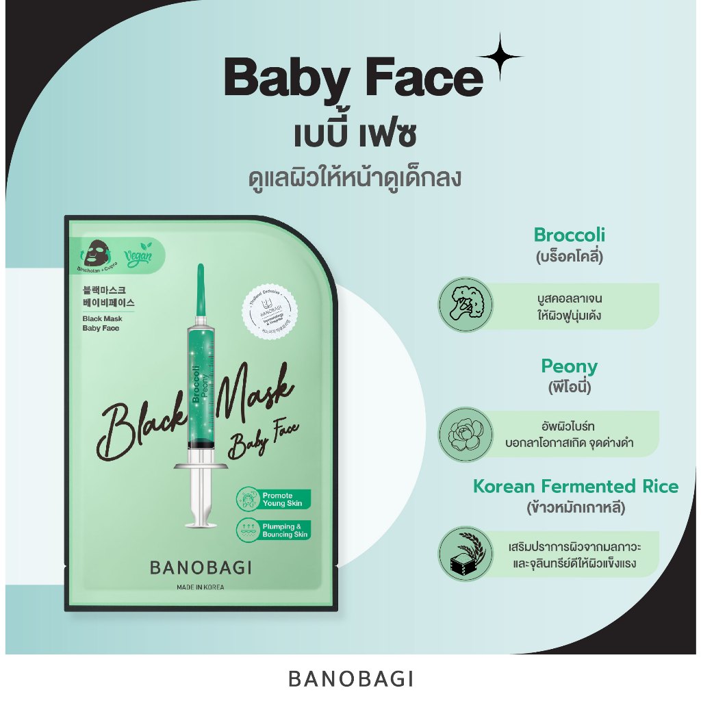 BANOBAGI Black Mask บาโนบากิ แบล็ค มาสก์ | Shopee Thailand