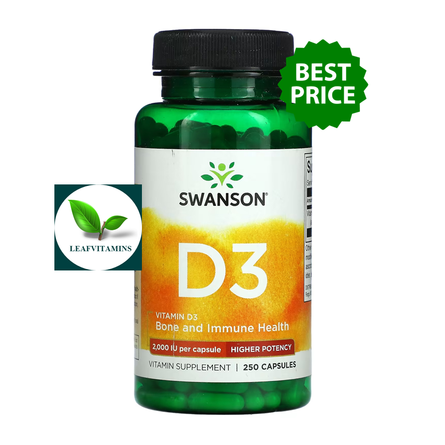 Swanson, Vitamin D3, High Potency, 50 mcg (2,000 IU) / 250 Capsules ...