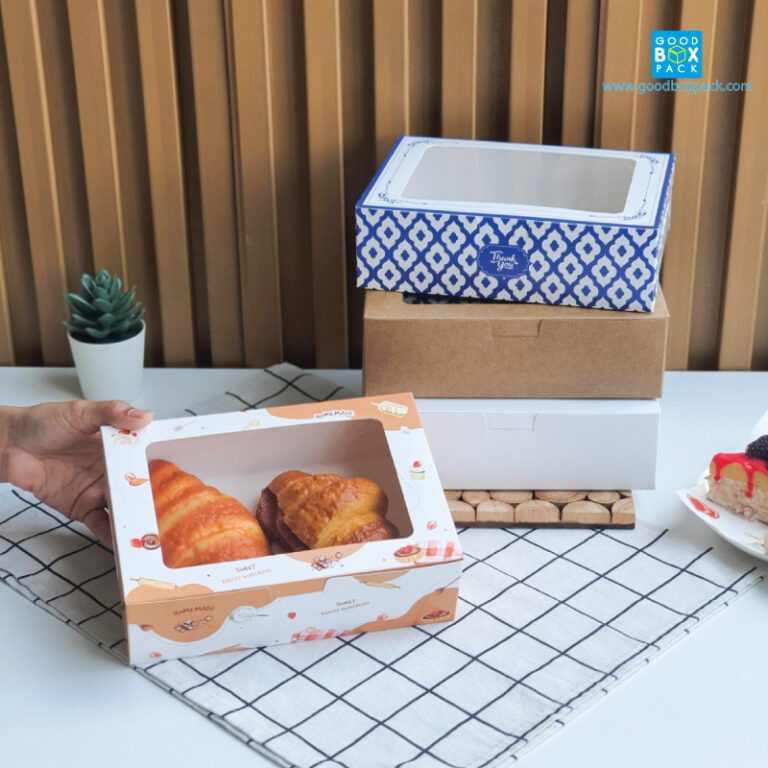 Goodboxpack ( แพ็คละ 20 ใบ ) กล่องขนม จัดเบรค ใส่ของขวัญ ขนาด กว้าง 14 x ยาว 20 x สูง 6 ซม. ...