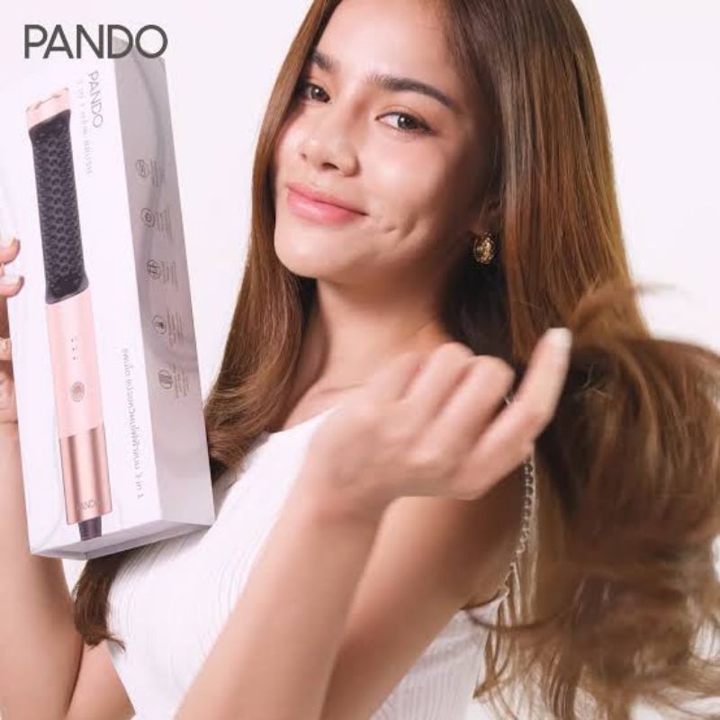แปรงหวีผมไฟฟ้า PANDO 3 in 1 hair brush - pink | Shopee Thailand