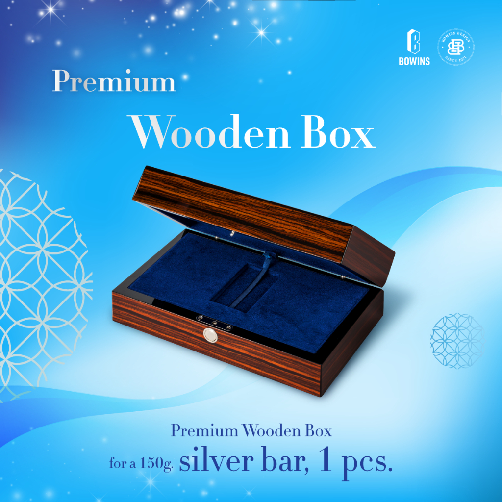 Premium Wooden Box - กล่องไม้สำหรับใส่แท่งเงิน 150 กรัม (for a 150g ...