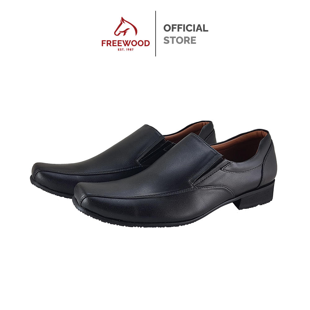FREEWOOD BUSINESS SHOES รองเท้าคัทชูผู้ชาย หนังแท้ รุ่น 58-388 สีดำ ...