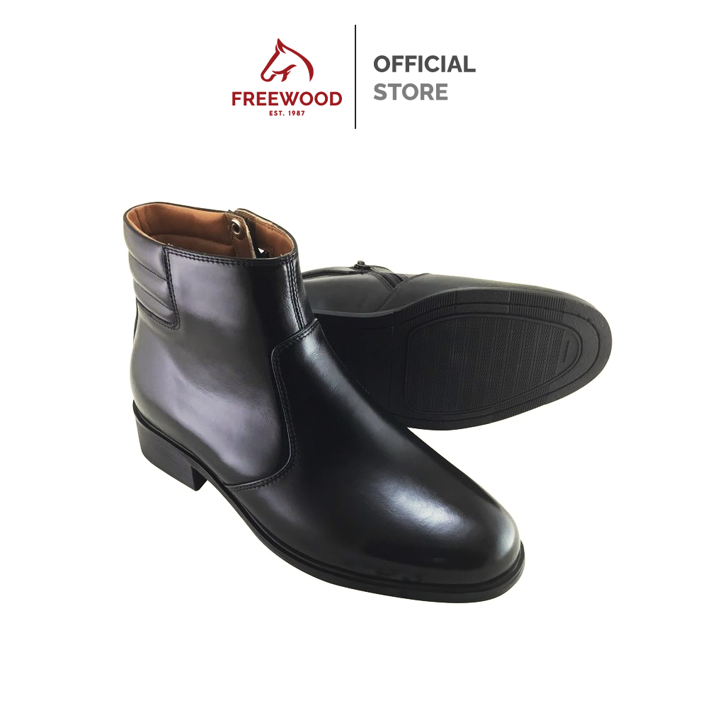 FREEWOOD BOOTS รองเท้าบูท หนังวัวแท้ รุ่น 64-6422 สีดำ ( BLACK ...