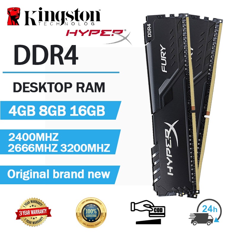 [24H ship] Kingston Hyperx Fury 4GB 8GB 16GB DDR4 RAM 3200MHZ 2666MHZ 2400MHZ Desktop Memory ...