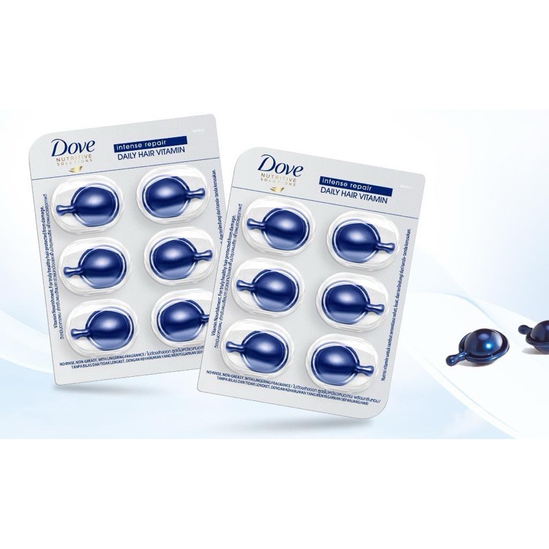 [ 1 แผง ] 🪮 Dove 🪬 Vitamin Intense Repair Hair Vitamins 6 capsules ...