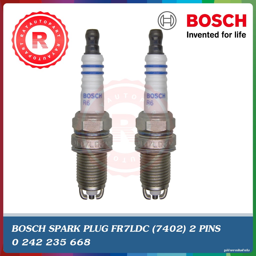 หัวเทียนรถยนต์ 16 มิล 2 เขี้ยว FR7LDC BOSCH 7402 SPARK PLUG 0242235668 ...