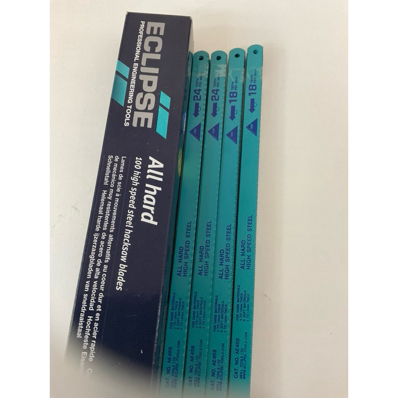 ใบเลื่อยECLIPSE ALL hard high speed steel ขนาด1/2“ยาว12”ใส่โครงเลื่อยมือ 18Tกับ24T (1ชุุด=10ใบ ...