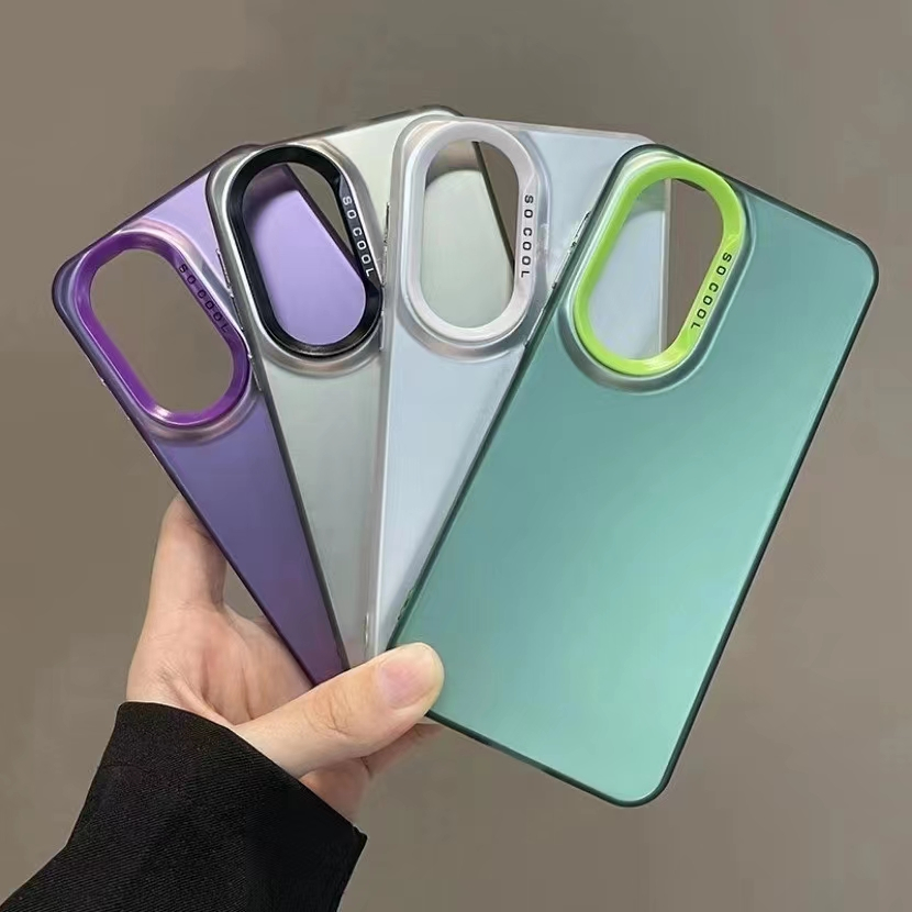 เคส หลังแข็ง สำหรับ Oppo A3pro A60 A18 A38 A58 A78 A58 4g สีพื้นแบบเงา