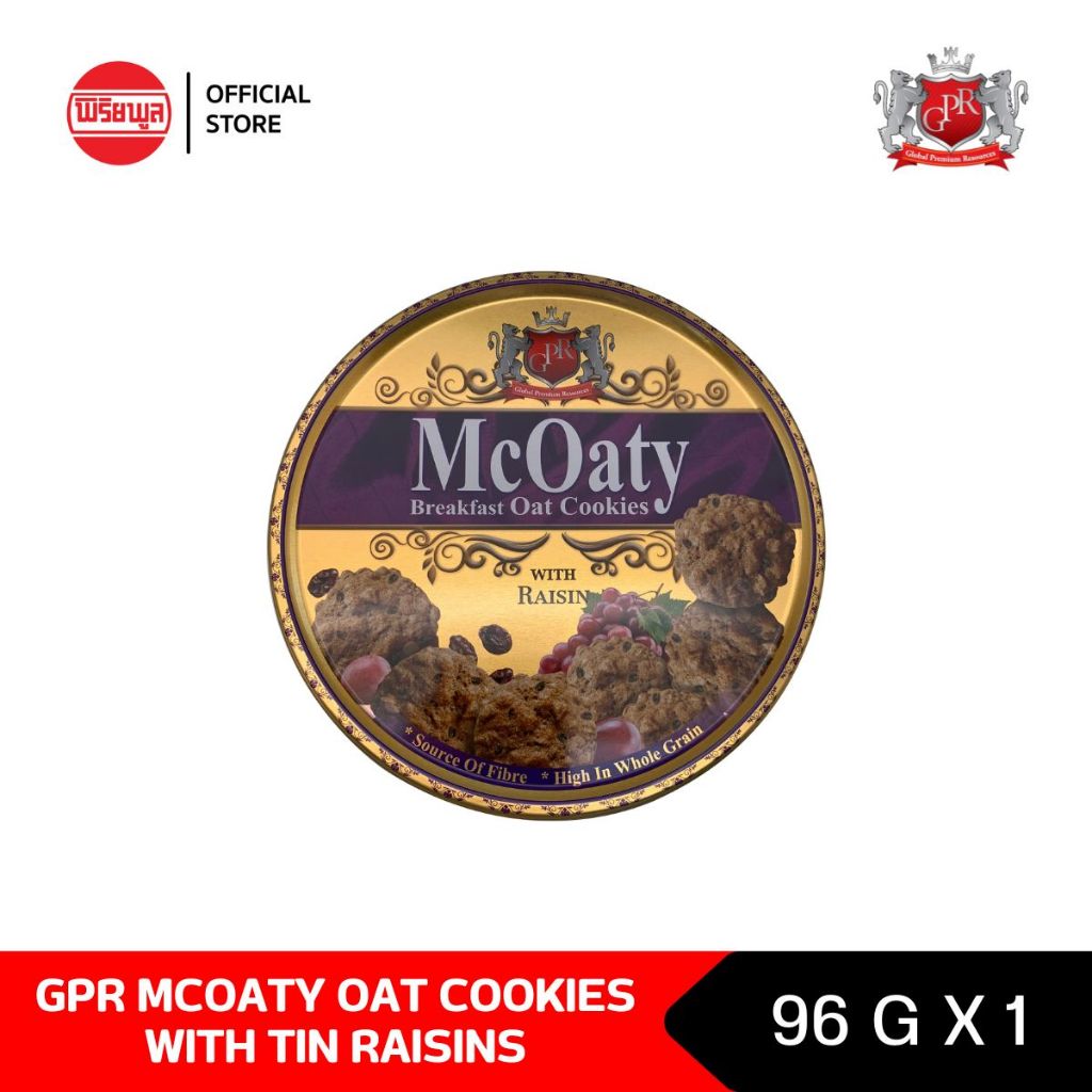 GPR MCOATY OAT COOKIES WITH TIN RAISINS 96G | Shopee Thailand