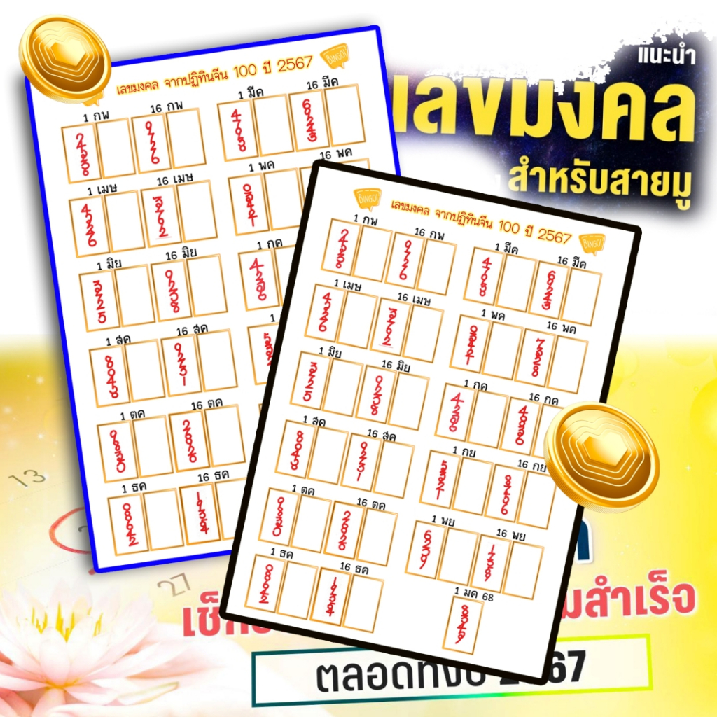 ฟรีธูปตัวเลข ตัวเลขมงคล เลขปฏิทินจีน ปี2567-2568 | Shopee Thailand