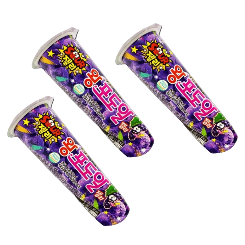 ขนมเกาหลี เยลลี่เกาหลี เยลลี่รสองุ่น wang podo sour Jelly 40g 서주 왕 포도알 ...