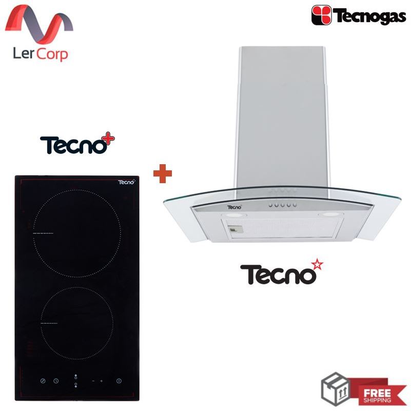 (Tecno) เครื่องดูดควัน 60 ซม. รุ่น TNS HD 3460K-AC + เตาเซรามิคไฟฟ้า 2 หัว รุ่น TNP VT 302 DG ...