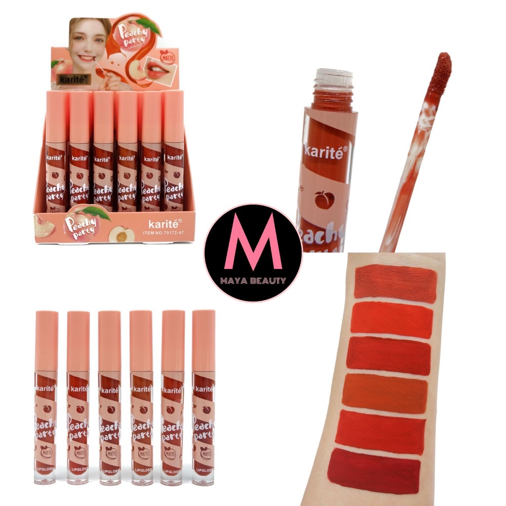 (24แท่ง) Karite Colors Peach Matte Liquid Lip ลิควิดลิปสติกแมทต์ สีพีช ...