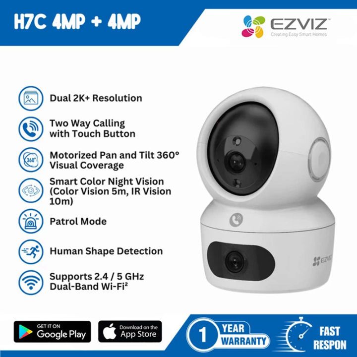 ⚡️กล้องวงจรปิดไร้สาย⚡️EZVIZ รุ่น H7C Dual 2K⁺ & 2K⁺ Dual-Lens Pan ...