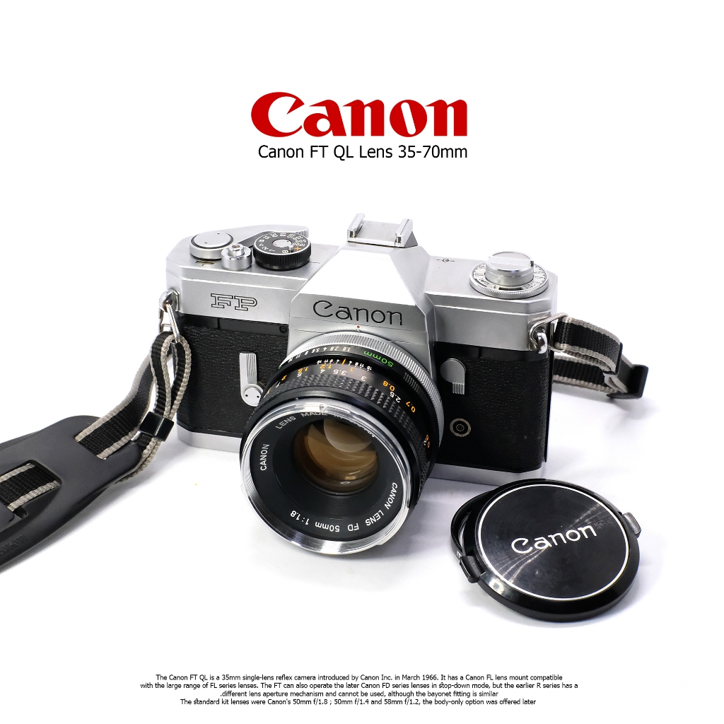 จัดโปร 8.8 กล้องฟิล์ม Canon FT QL Lens 35-70mm กล้องกลไกลทำงานในระบบ ...
