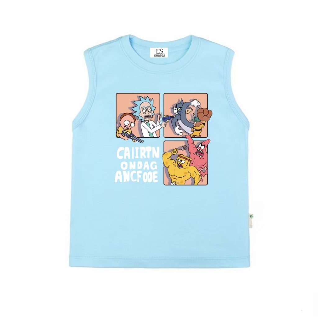 เสื้อแขนกุด ชายหญิง สกรีนลายการ์ตูน สไตล์เกาหลี OP59 | Shopee Thailand