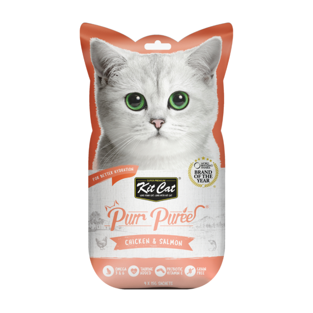 Kit Cat Purr Puree คิทแคท เพียว พูรี ขนมแมวเลีย สูตร Chicken & Salmon ...