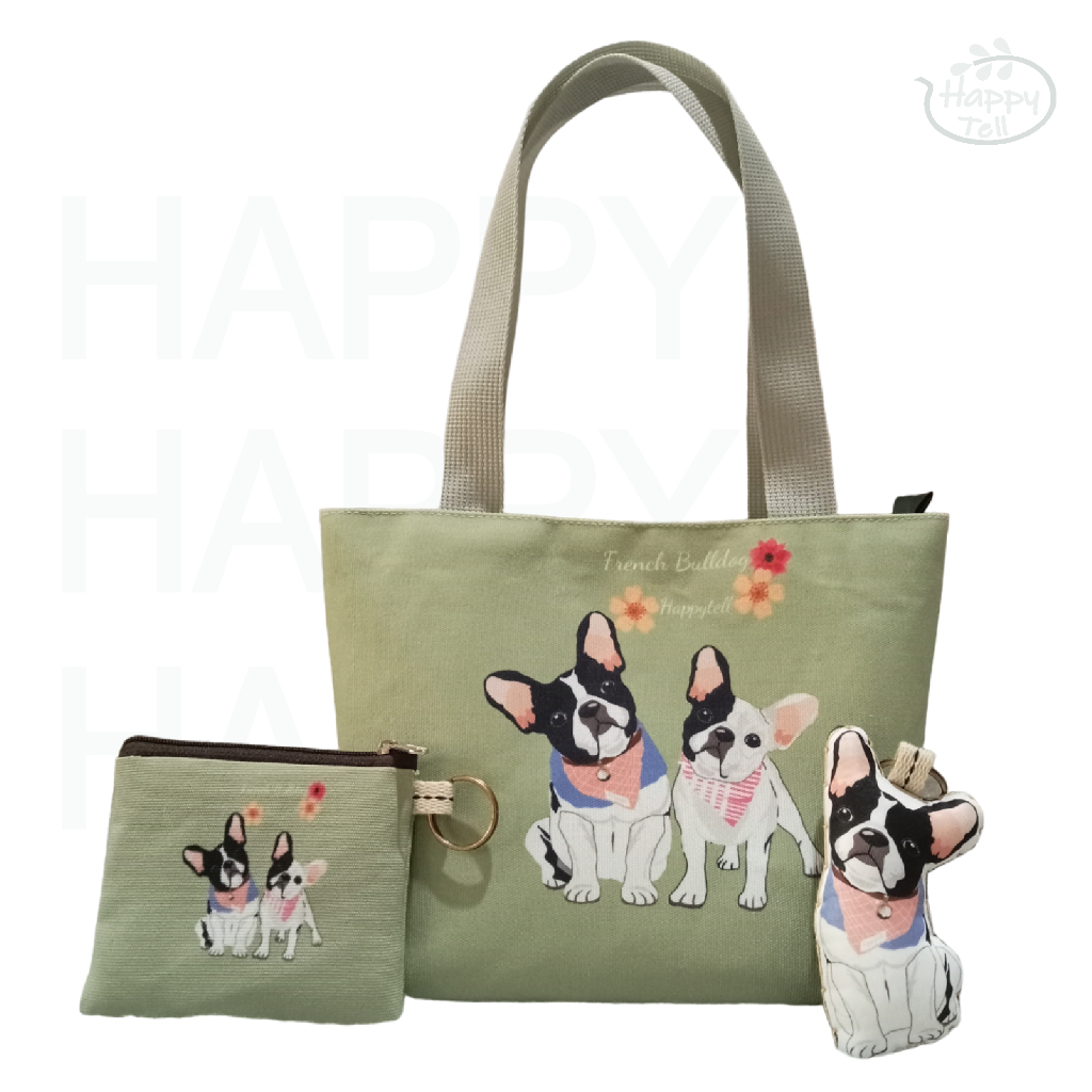 Happy Tell ชุดกระเป๋าถือสุดคุ้ม1 เซต ได้ 3 ชิ้น ผ้าแคนวาส Hand Bag Set ...
