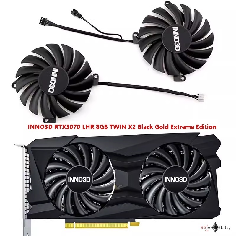 พัดลมการ์ดจอ INNO3D RTX3070 LHR 8GB TWIN X2 Black Gold Extreme Edition ...