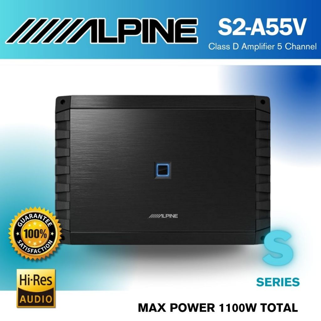 เพาเวอร์แอมป์รถยนต์ 5ch เสียงดี ALPINE รุ่น S2-A55V Class D 5 Channel ...