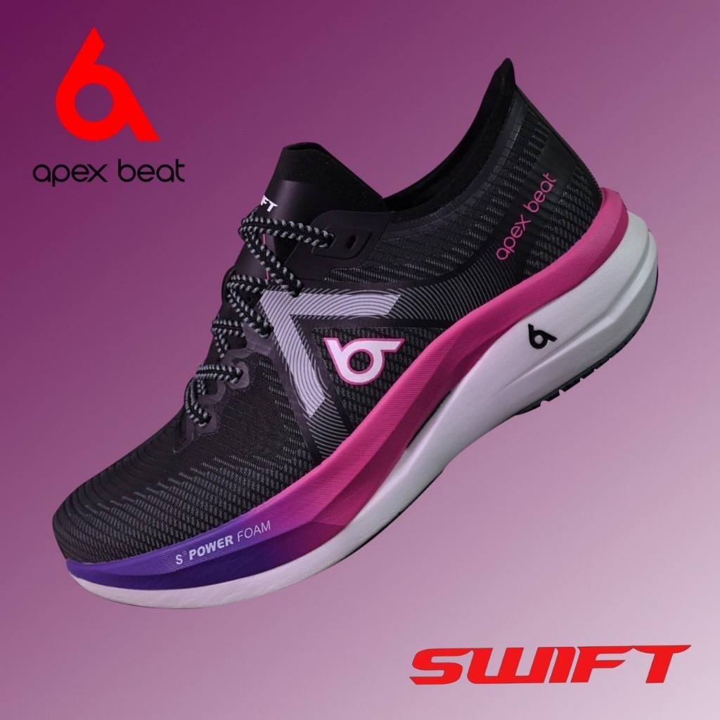 APEX BEAT SWIFT Carbon Fiber Black Violet รองเท้าวิ่ง (APBF-1102-03-ดำ ...