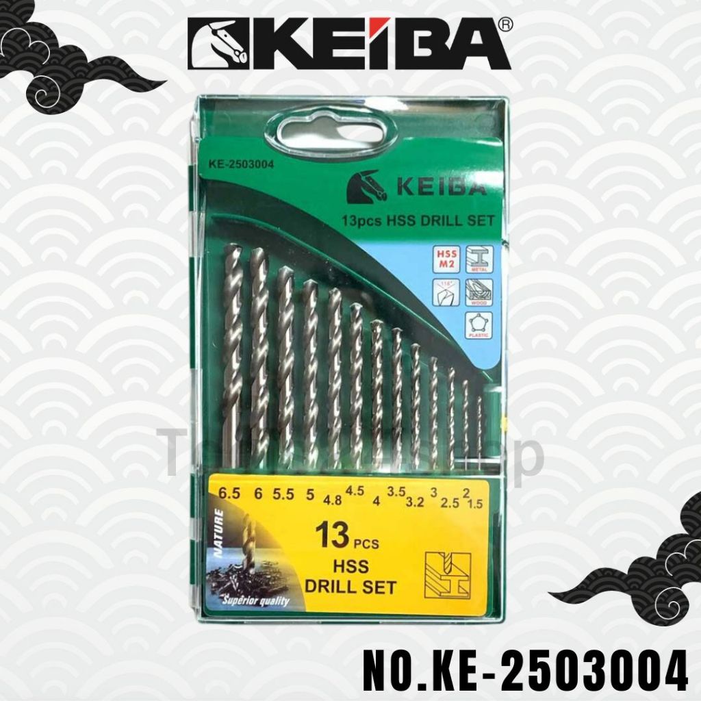 KEIBA ชุดดอกสว่านเจาะเหล็ก HSS 13 ตัว/ชุด ขนาด 1.5 - 6.5 mm No.KE-2503004 | Shopee Thailand