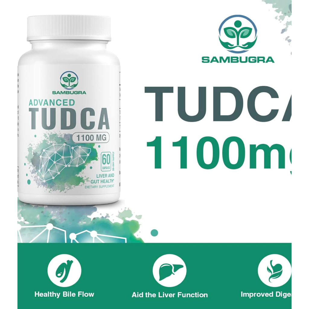 Sambugra TUDCA 1100mg 60 Capsules Ultra Strength Bile Salt Liver ...