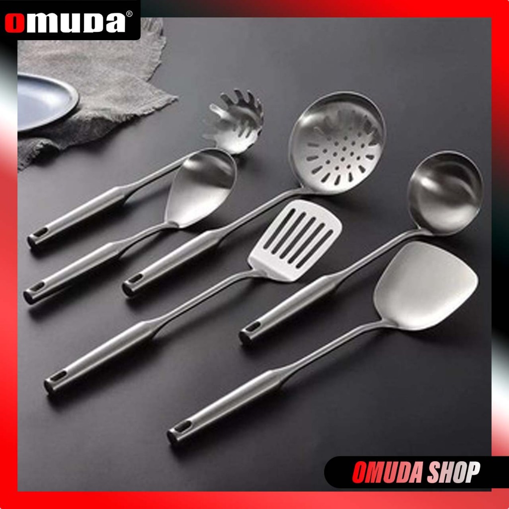 OMUDA_SHOP กระบวย/กระชอน/ทัพพี/ตะหลิว-ด้ามสแตนเลสหนา | Shopee Thailand