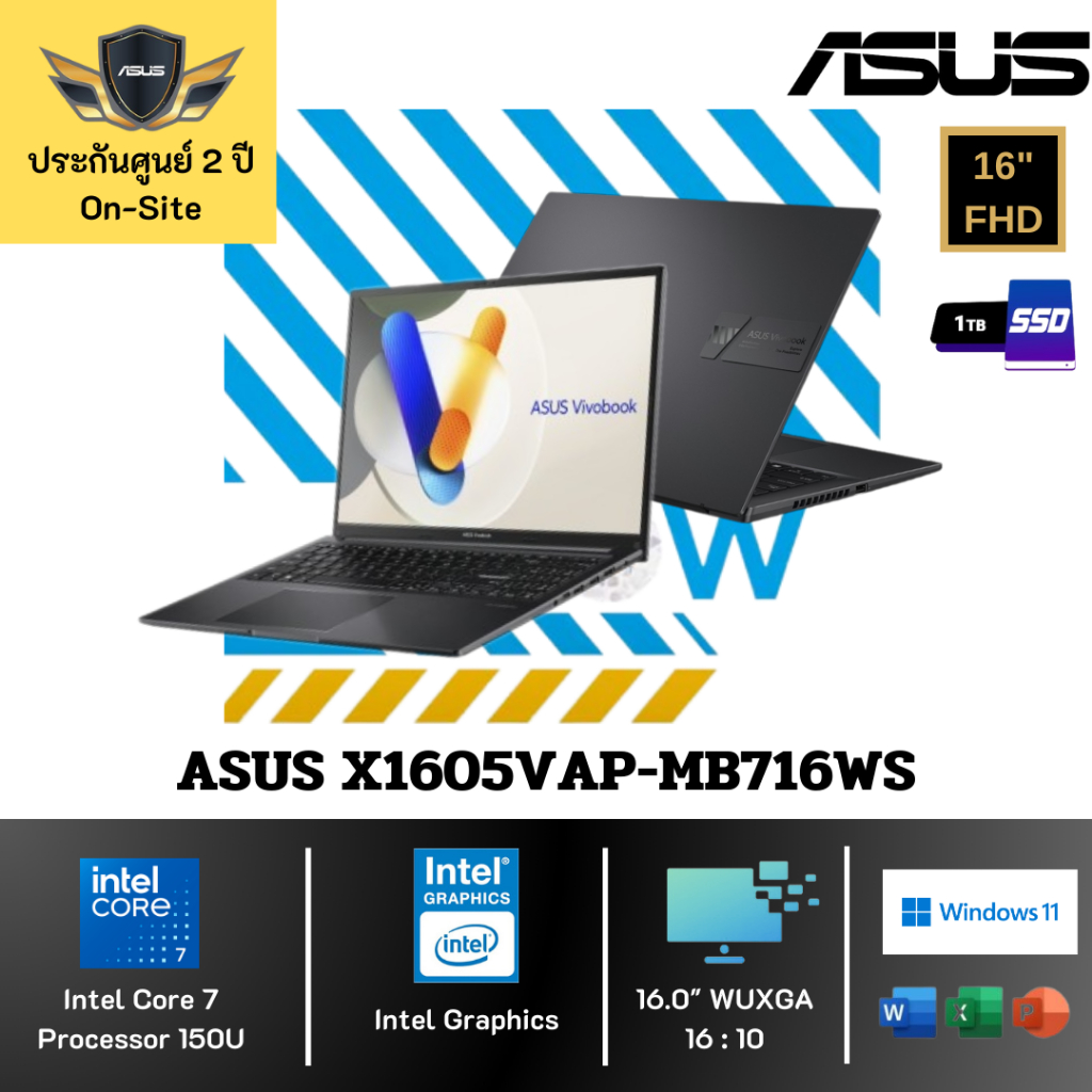 ASUS Notebook Vivobook X1605VAP-MB716WS Intel Core 7 Processor 150U ...