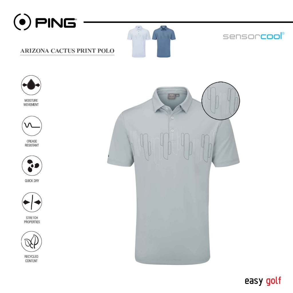 PING ARIZONA CACTUS PRINT POLO PING MEN'S POLO เสื้อกีฬากอล์ฟผู้ชาย ...