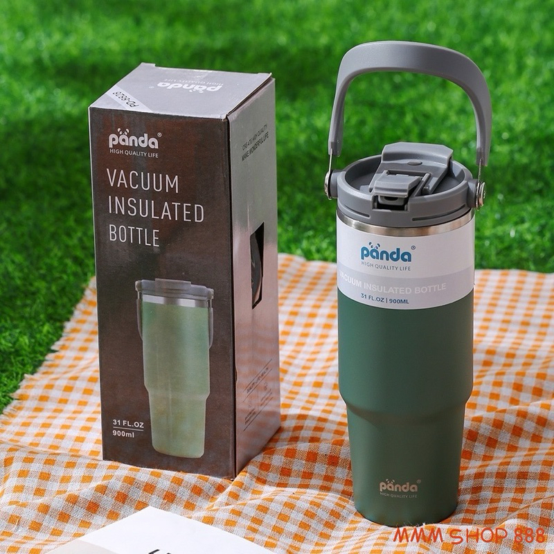 แก้วเก็บความเย็น PANDA รุ่น 900ML 31FL แบบใหม่มีที่จับหูหิ้ว แก้วสแตนเลส 304 | Shopee Thailand