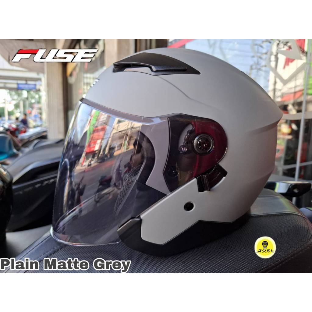 หมวกกันน็อค FUSE DX PRO ลาย FUS E DX PROลาย Plain Matte Grey | Shopee ...