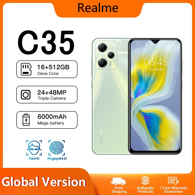 realme C35 phone 8GB หน้าจอ 90HZ 6.6" HD+True Bright Display แบตเตอรี่ ...