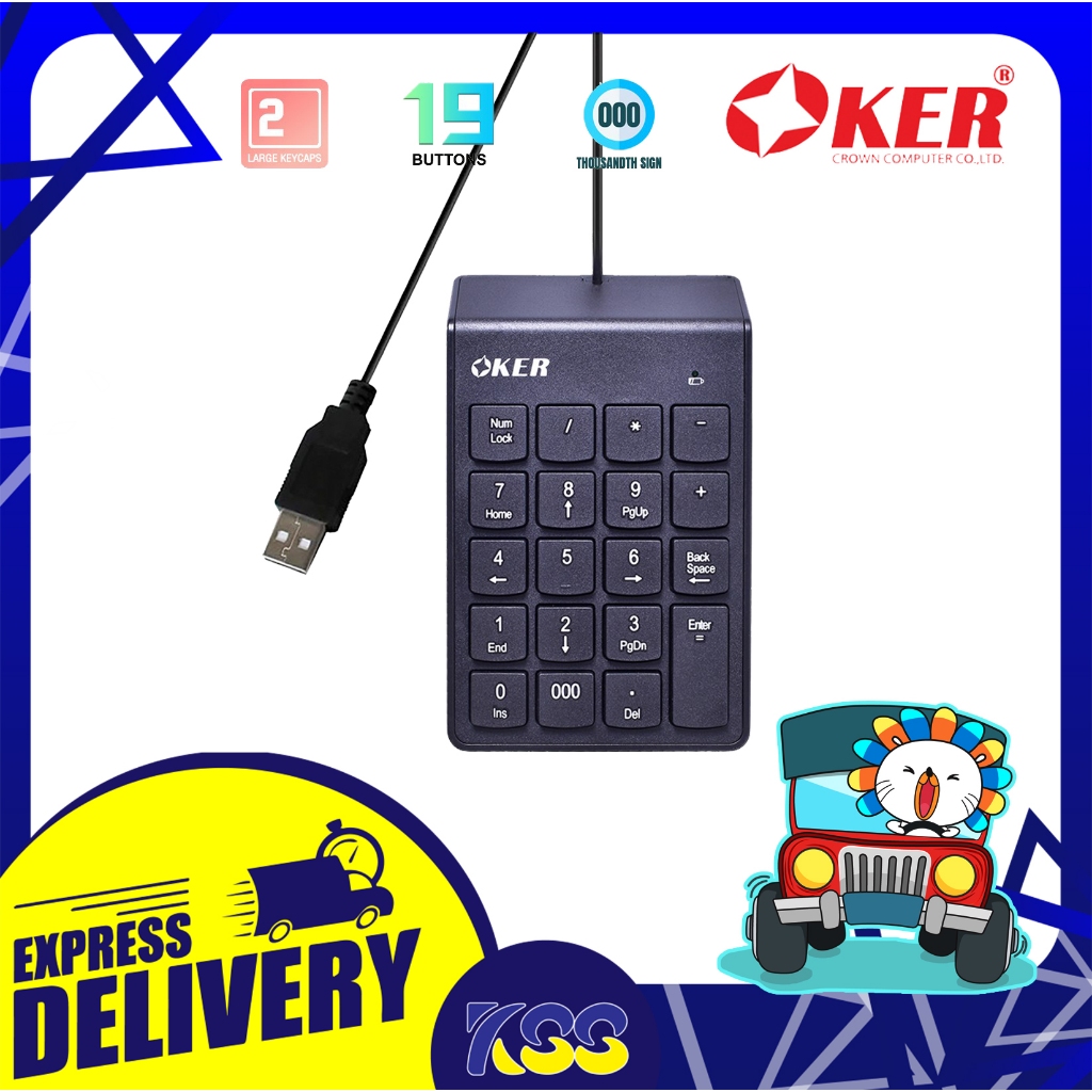 แป้นพิมพ์ตัวเลข Oker Wired Numberic Keypad Usb รุ่น KP-972 แป้นพิมพ์ ...