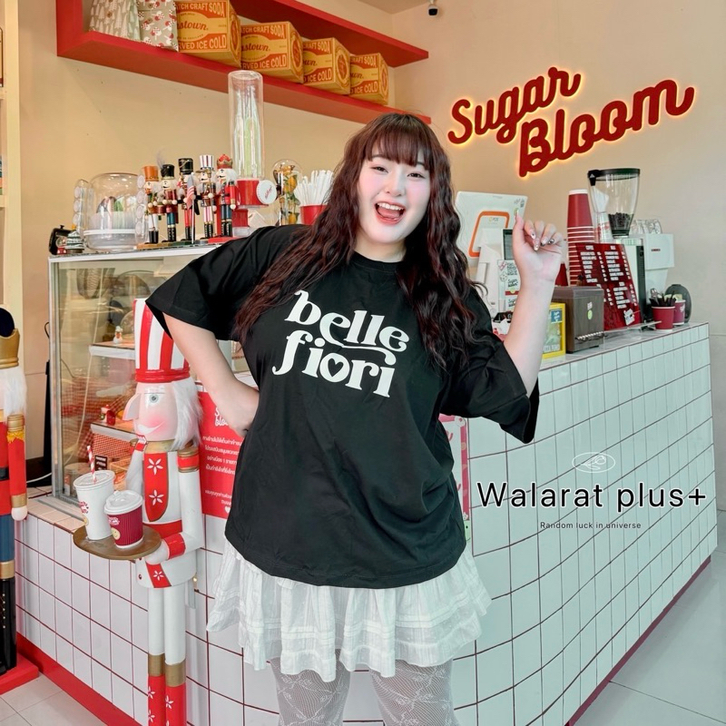 เสื้อยืดโอเวอร์ไซซ์ Belle fiori เสื้อยืด Oversized อก52นิ้ว plussize | Shopee Thailand