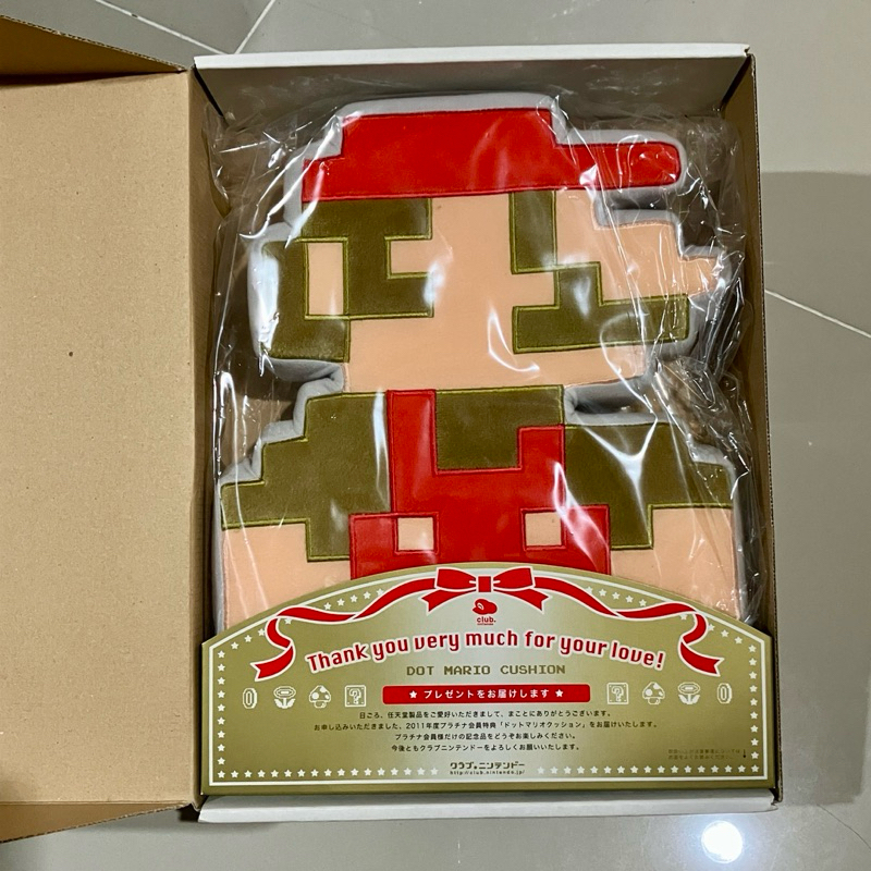 Nintendo Club Japan Famicom Super Mario Bros Pixel Art Dot Cushion Soft ...